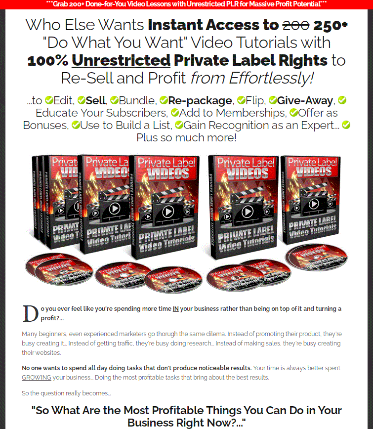 Unrestricted PLR Videos - Get Instant Access to 250+ Video Tutorials ...